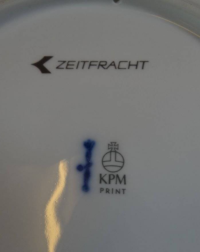 8.Online Auktion | KPM-Berlin Ansichtenteller m it Zeitfracht-Logo, D ...