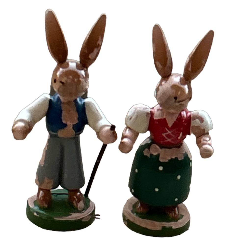 347.Varia Auktion | 2x Osterhasen, Erzgebirge "Es&Co", H-ca. 7 cm, Farbabplatzer | Auktionshalle ...