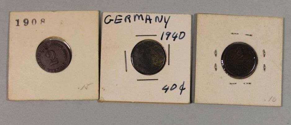 | 5 Pfennig 1940, 2 Pfennig 1908 sowie 2 Filler 1897 | Auktionshalle ...
